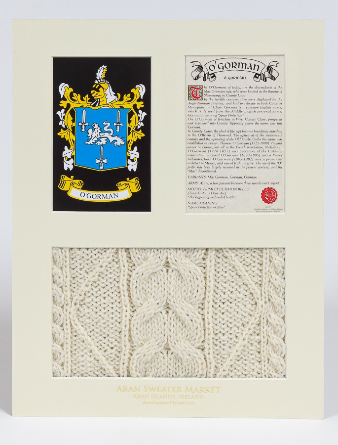 Gorman Clan & History Display - Original Gorman Name Pattern