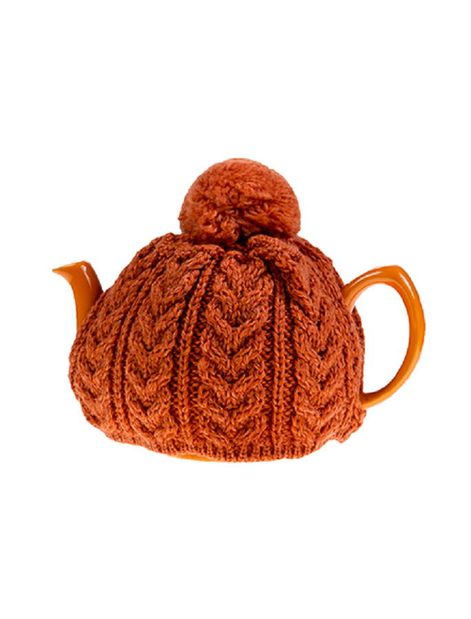 Aran Cable Knit Tea Cosy - Natural White