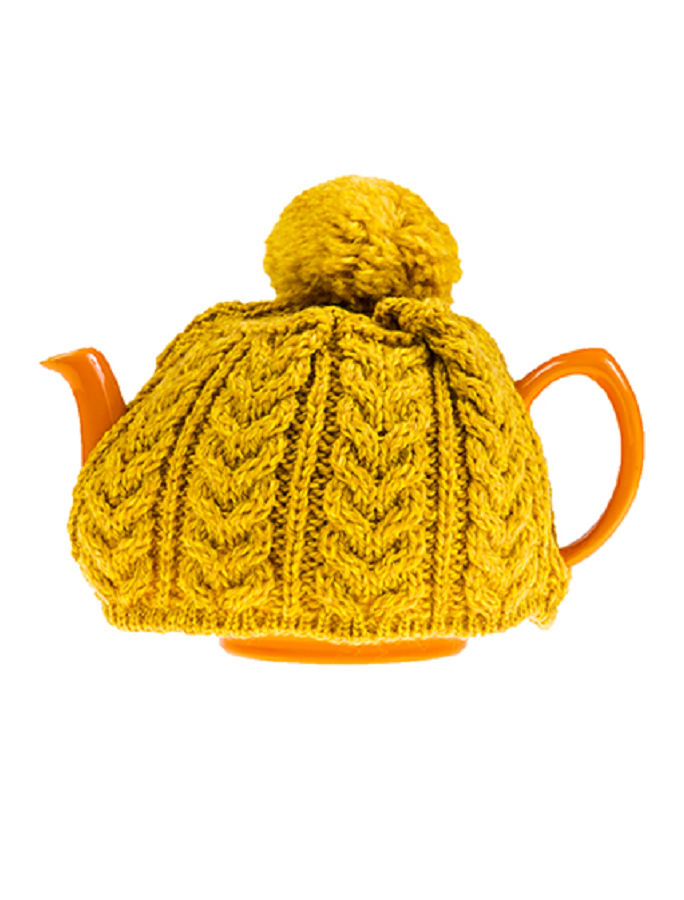 Aran Cable Knit Tea Cosy - Natural White