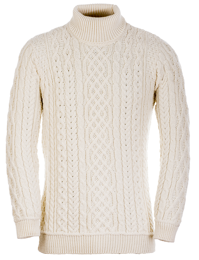 Super Soft Mens Wool Turtleneck Sweater | Aran Sweater Market
