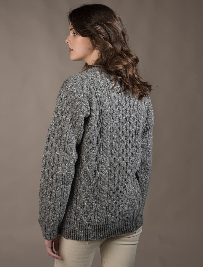 Women's Oversized Wool Cashmere Aran Sweater