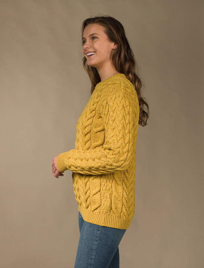 Women's Super Soft Aran Crew Neck Sweater | Home Of Aran