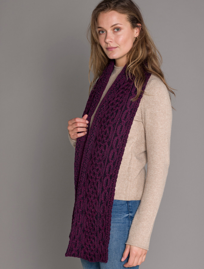 Plaited Aran Scarf, scarf, aran scarf