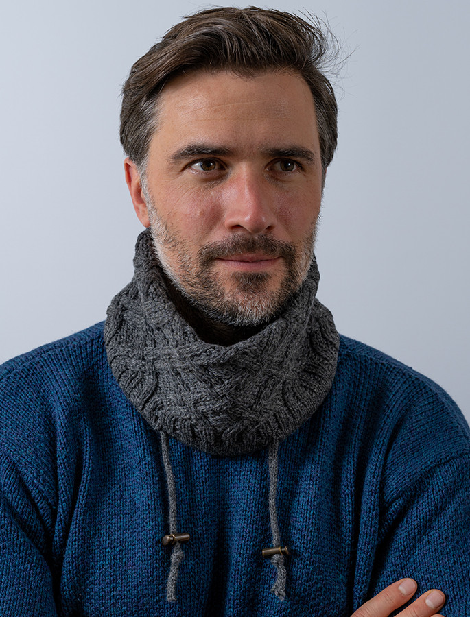 Men's Super Soft Trellis Snood Scarf | Aran Sweater Market