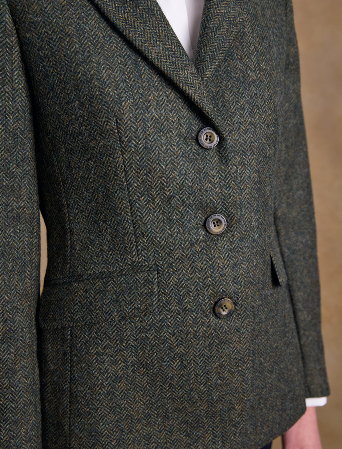 Tweed Hacking Jacket - Green Fields | Aran Sweater Market