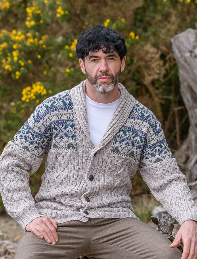 Men's Full Zip Cardigan with Pockets | Irish Cardigans