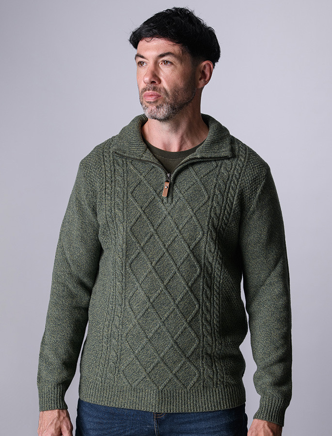 Kinsale Half-Zip Wool Sweater | Aran Sweater Market