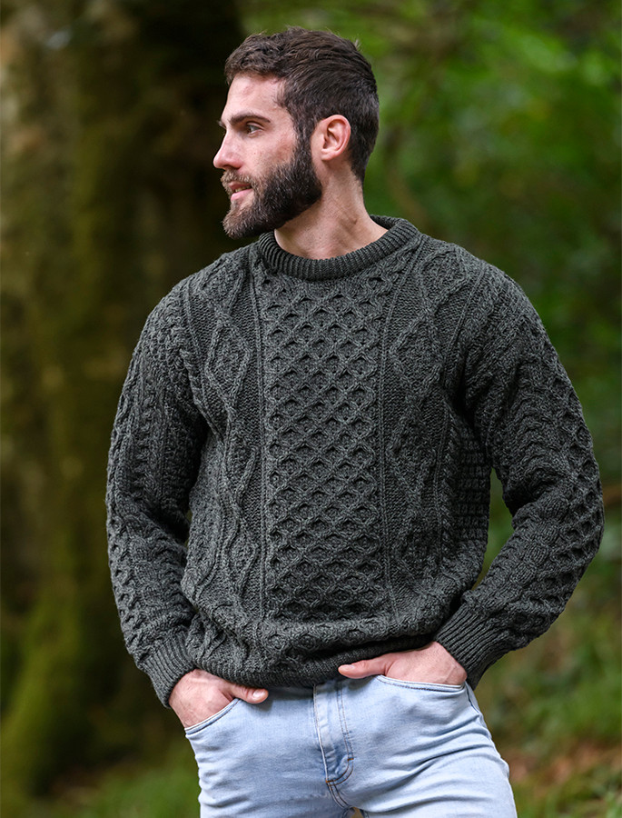 Mens Wool sweater | Irish wool sweater | Heavyweight Aran