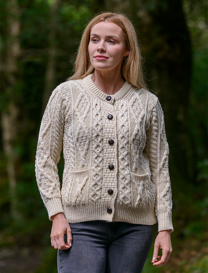L‎ad‎ie‎s Classic Heritage Aran Cardigan | Aran Sweater Market