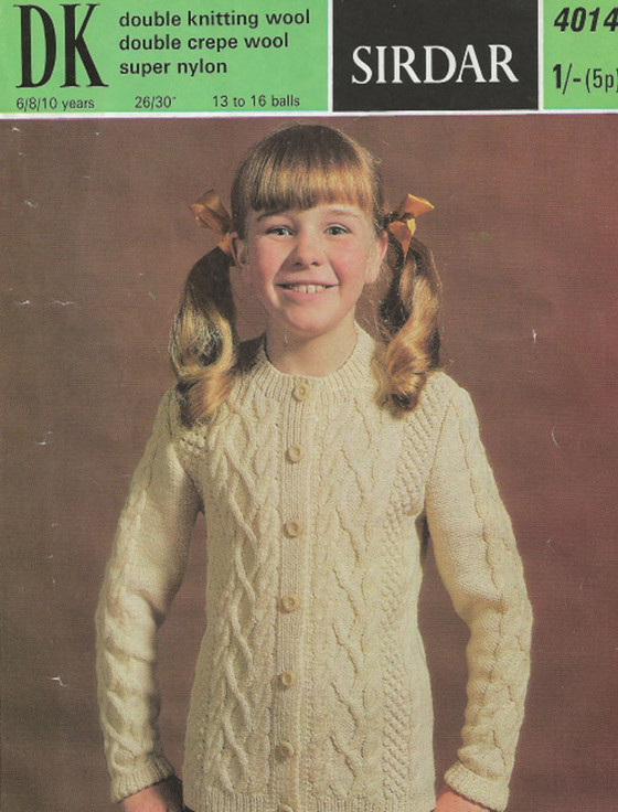 Vintage Girl's Aran Cardigan - Aran Sweater Market