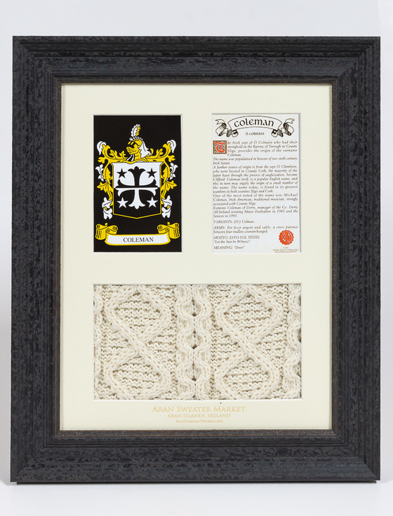 Coleman Clan Aran & History Display | Original Coleman Name Pattern