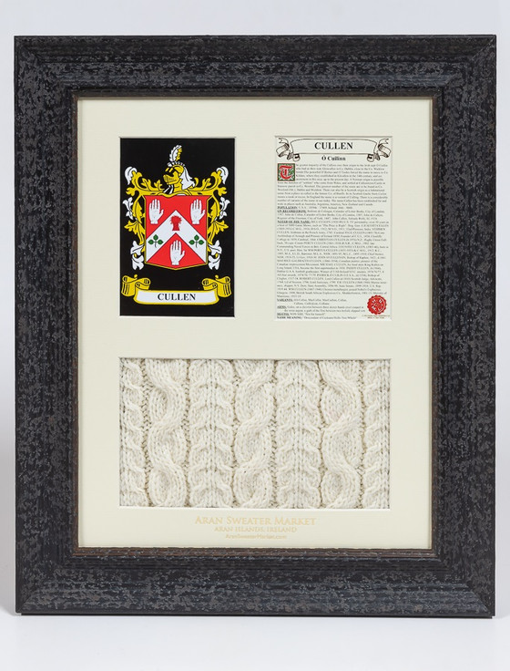 Cullen Clan Aran & History Display | Original Cullen Name Pattern