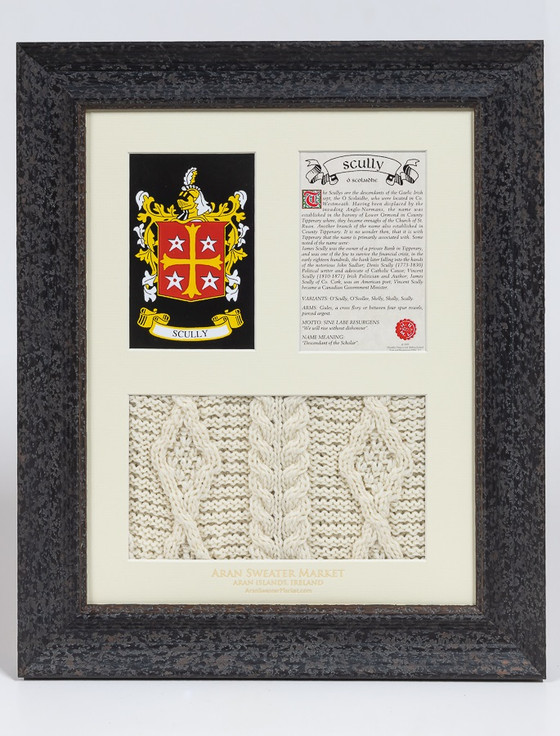Scully Clan Aran & History Display | Original Scully Name Pattern