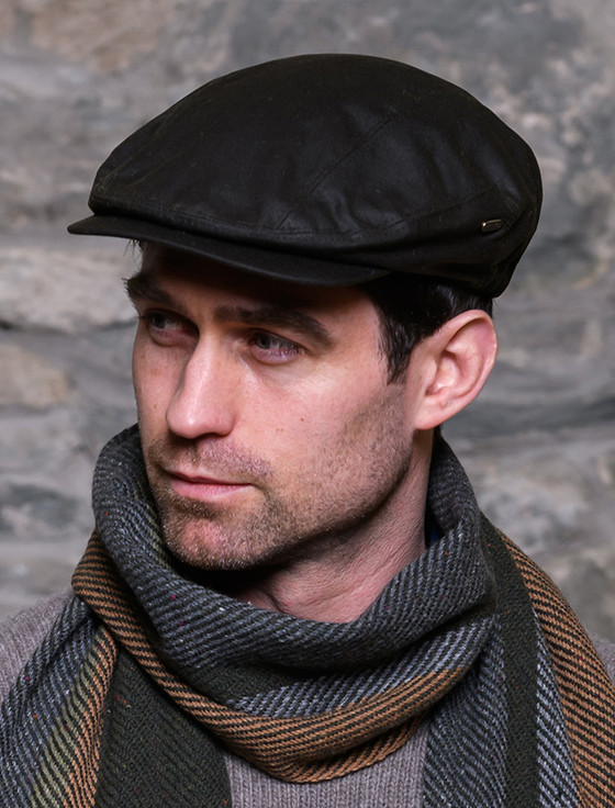 Kerry Wax Flat Cap - Olive | Mucros Weavers