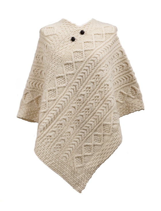 Walsh Clan Aran Poncho From The Aran Sweater Market