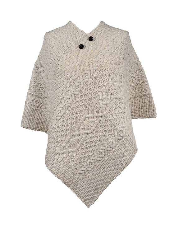 Armstrong Clan Aran Poncho From The Aran Sweater Market