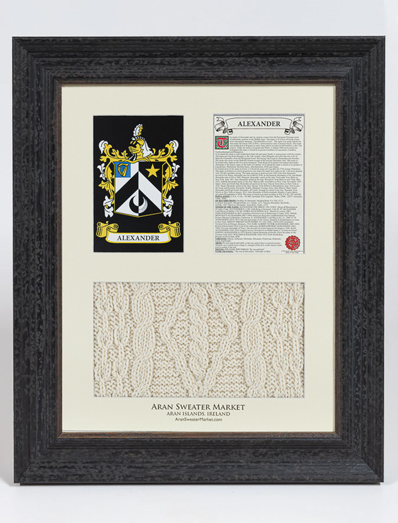 Alexander Clan Aran & History Display | Original Alexander Name Pattern