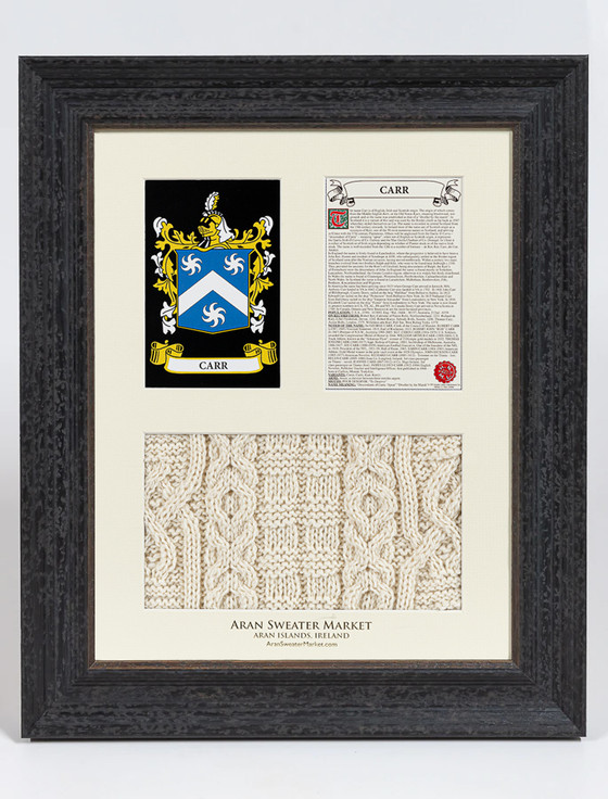 Carr Clan Aran & History Display | Original Carr Name Pattern