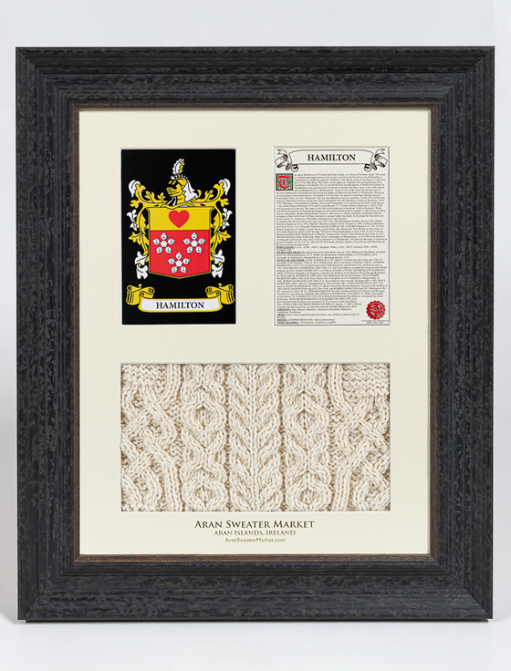 Hamilton Clan Aran & History Display | Original Hamilton Name Pattern