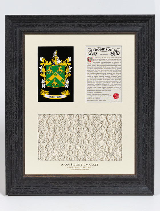 Robinson Clan Aran & History Display | Original Robinson Name Pattern