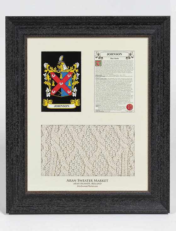 Johnson Clan Aran & History Display | Original Johnson Name Pattern