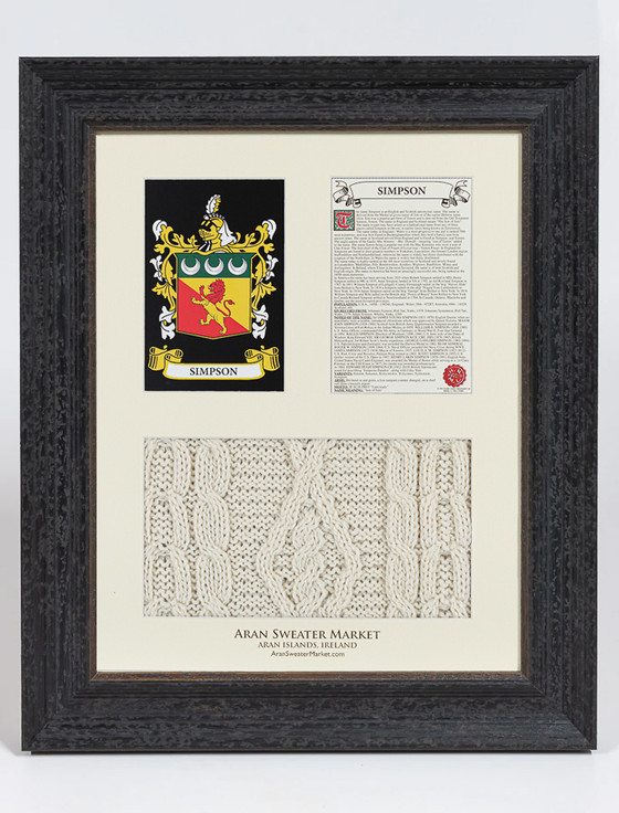 Simpson Clan Aran & History Display | Original Simpson Name Pattern