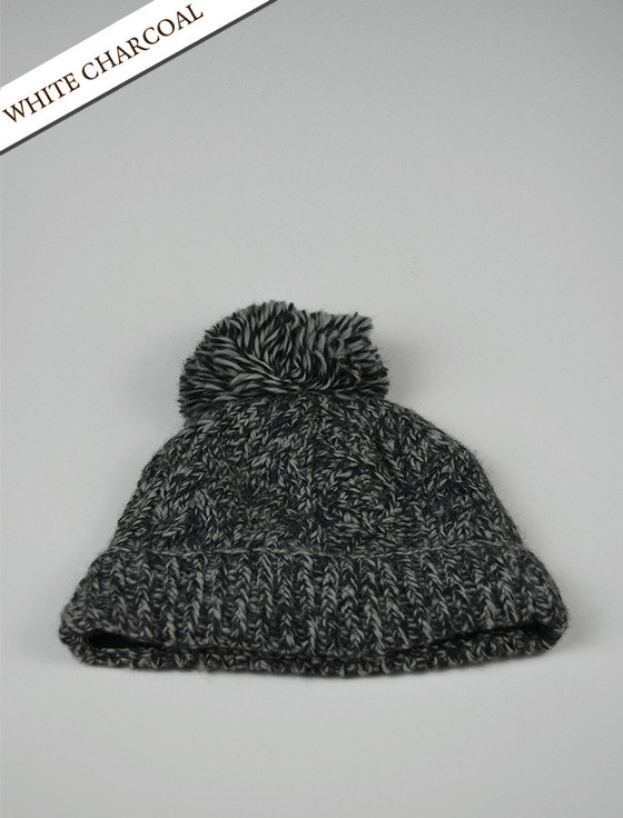 Aran Fleece Lined Rib Cap with Bobble