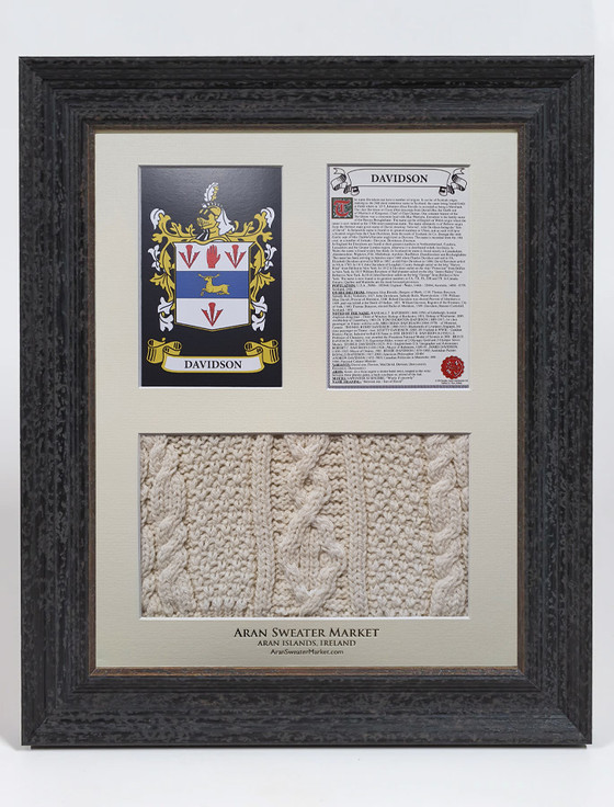 Davidson Clan Aran & History Display | Original Davidson Name Pattern