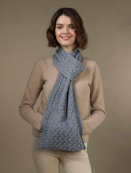 Grey knitted scarf ladies store