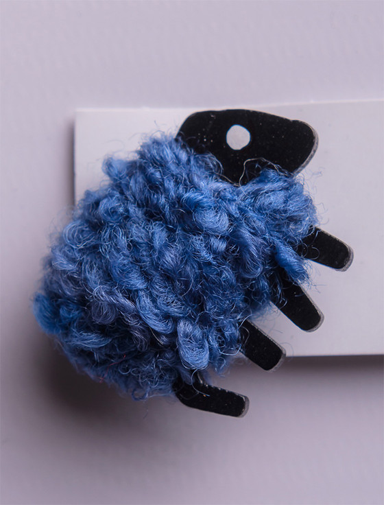 Irish Wool Sheep Brooch - Navy Blue | Aran Sweater Market