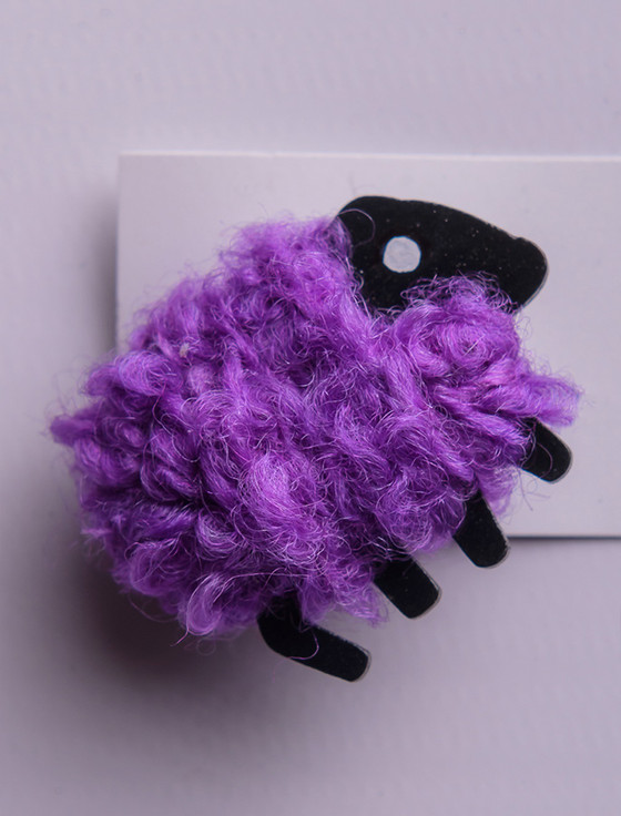 Irish Wool Sheep Brooch - Purple | Aran Sweater Market