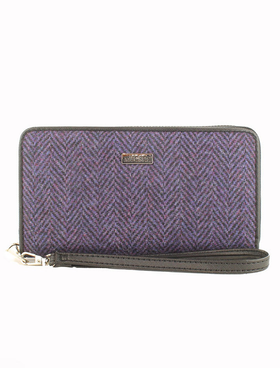 Mucros Tweed Purse - Dark Purple