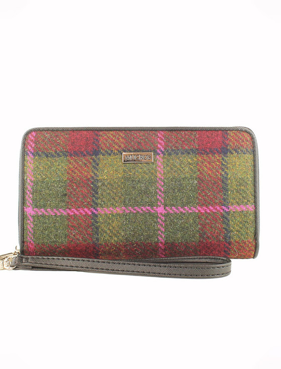 Mucros Tweed Purse - Green Red & Orange