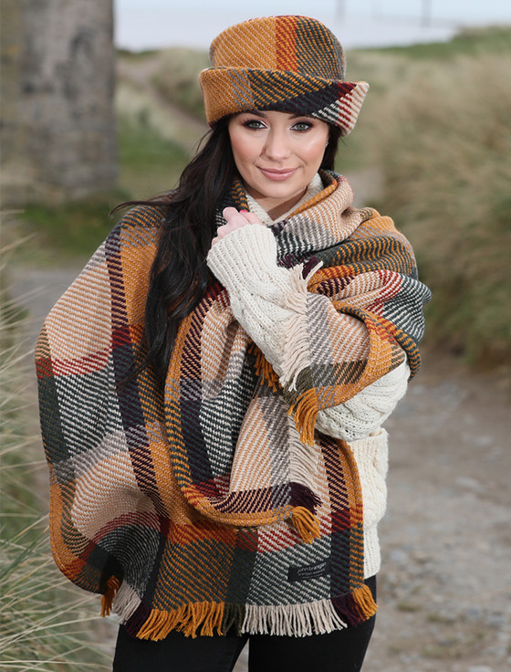 Wool Country Stole - Galway Sage | Aran Sweater Market