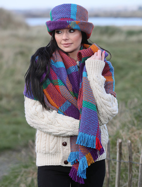 Wool Country Stole - Galway Red | Aran Sweater Market