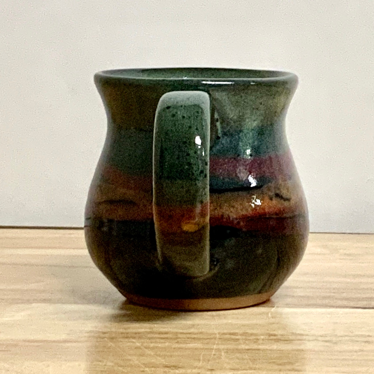 Handmade Pottery Desert Green Mugs 10 ozs
