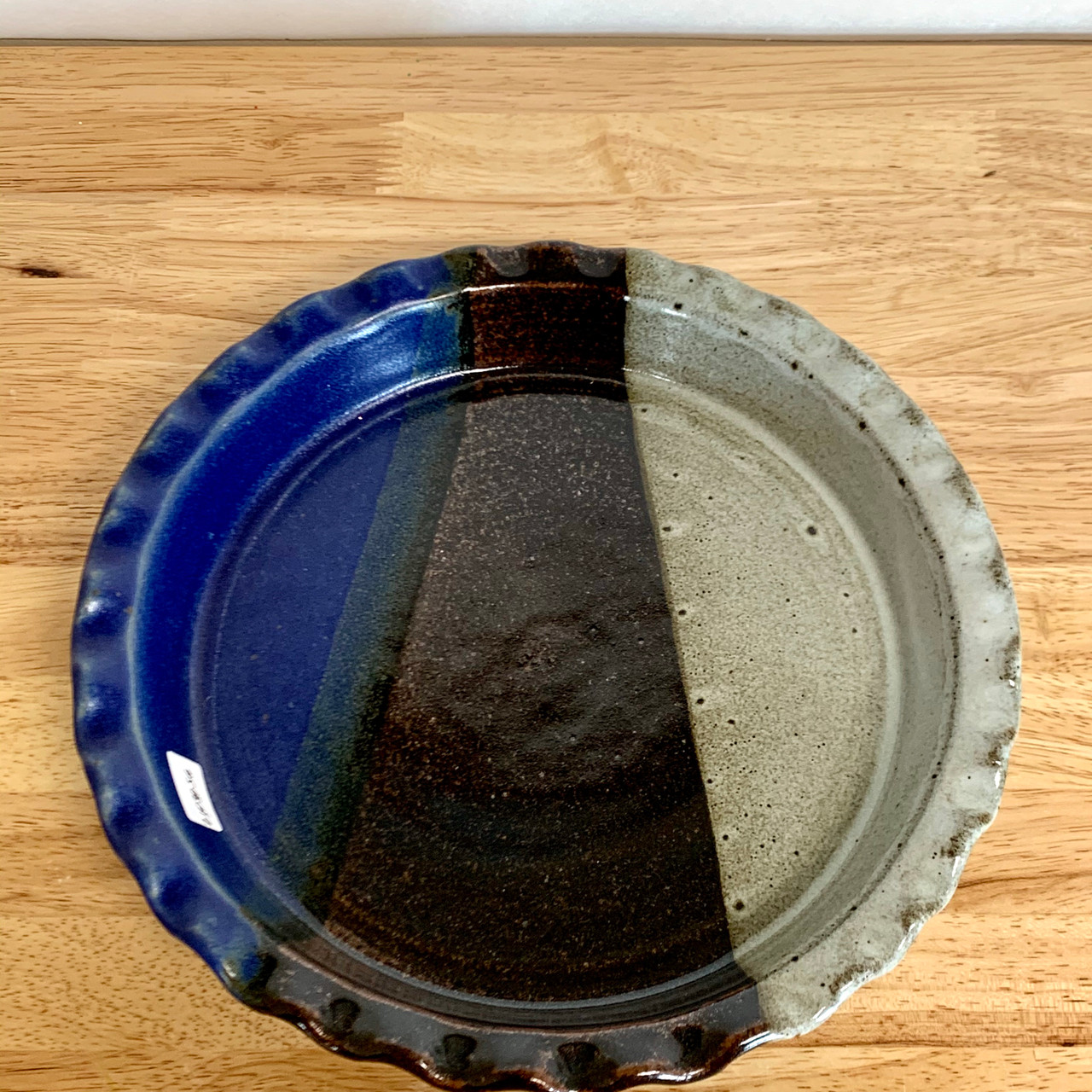 Handmade Pottery Fluted Pie Plate - Storm Glaze | GiftedPottery.com
