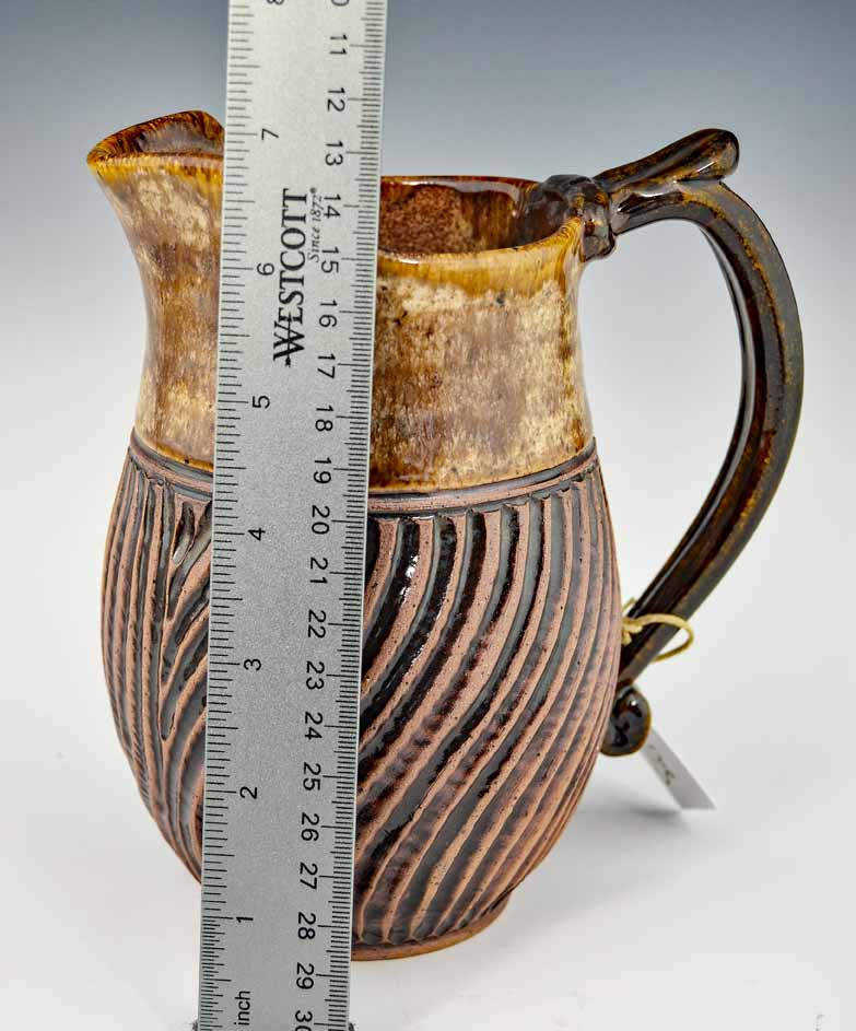Hand Carved Medium Pitcher Gold Design 30 oz.