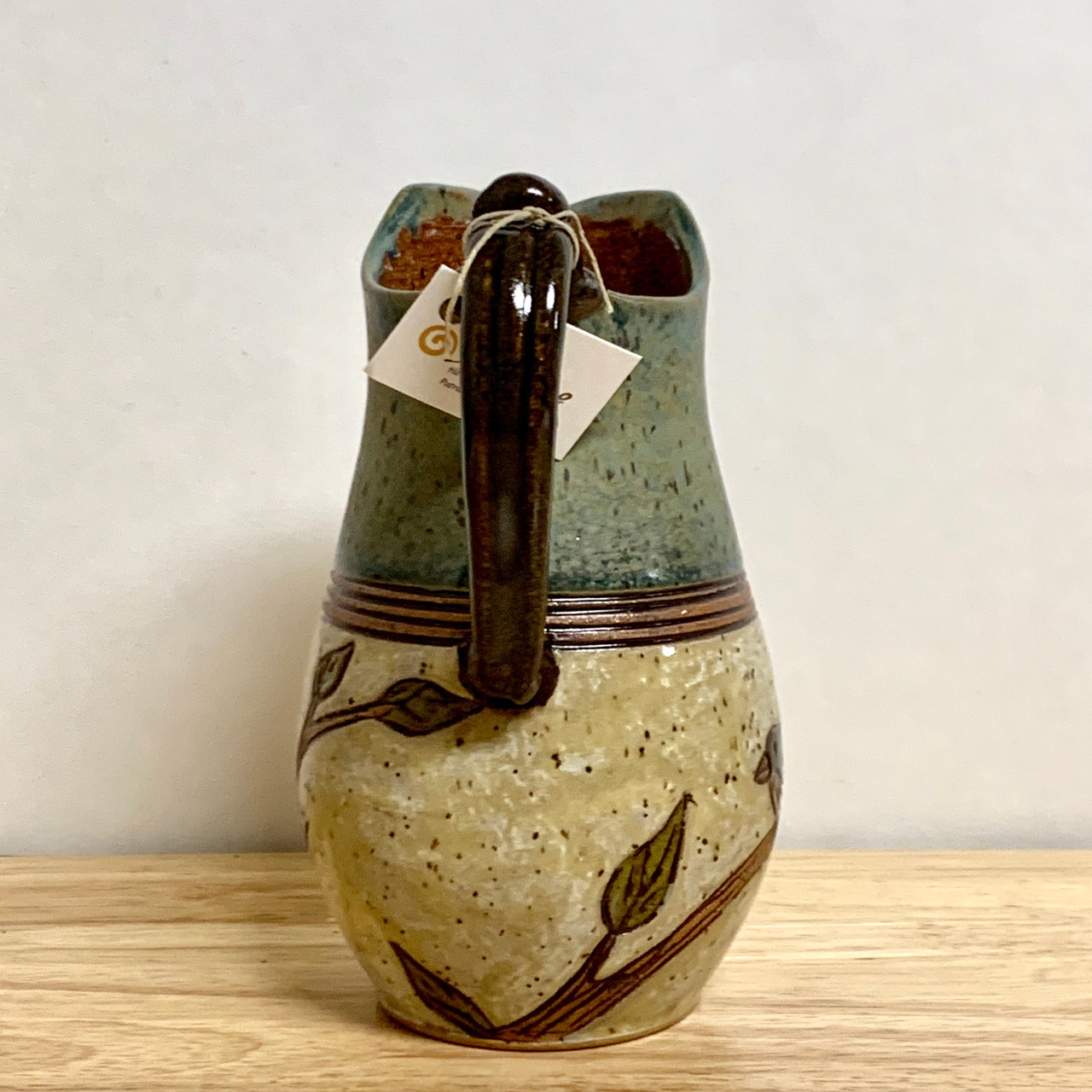 Cream and Sugar Set in Green and Golden Brown