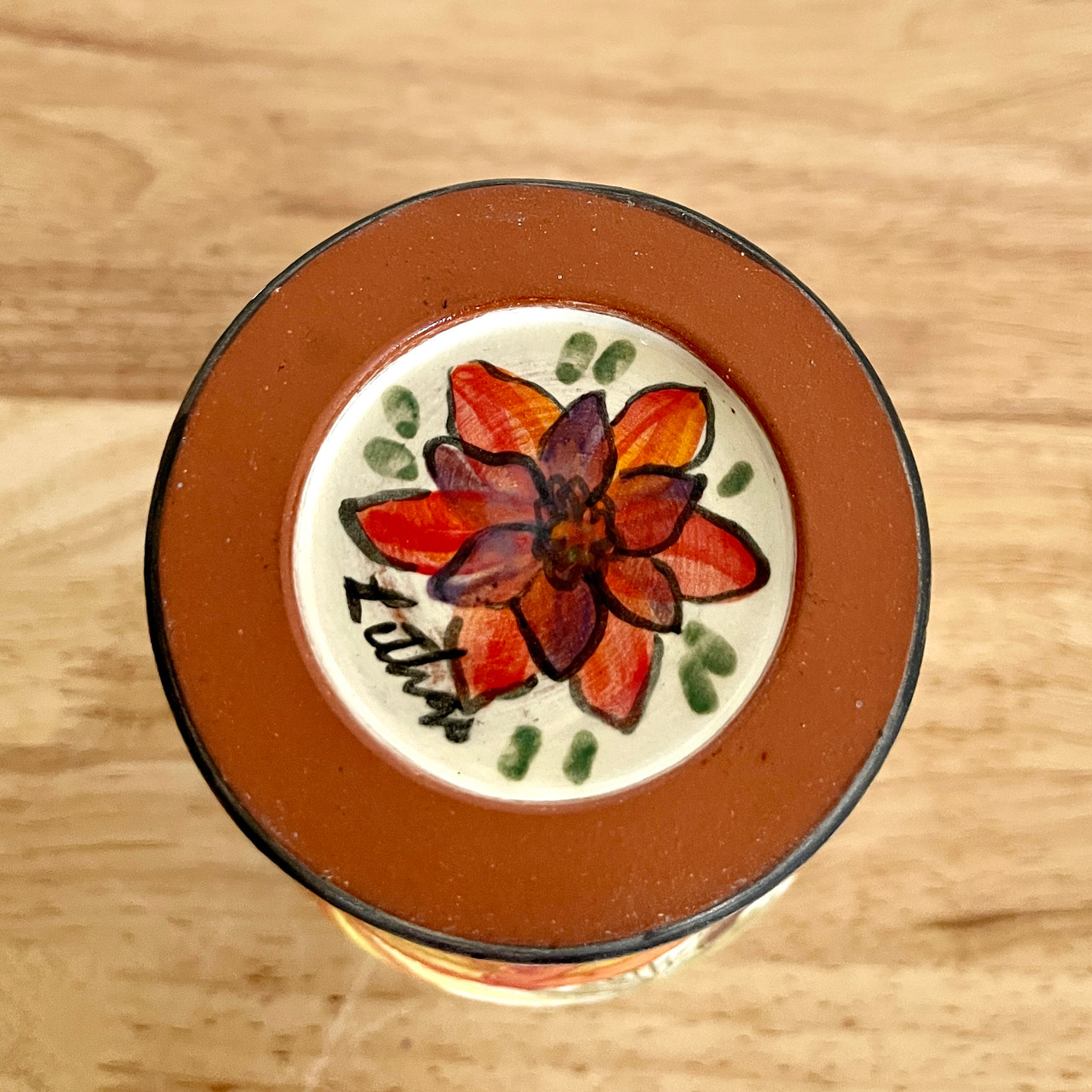 Handmade Pottery Red Earthenware Vase -One of a Kind Yellow and Orange ...