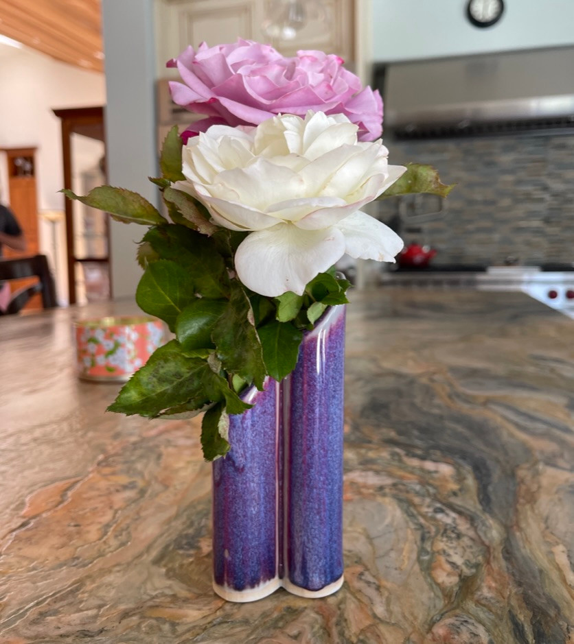 Handmade Pottery Short Vase in Rose