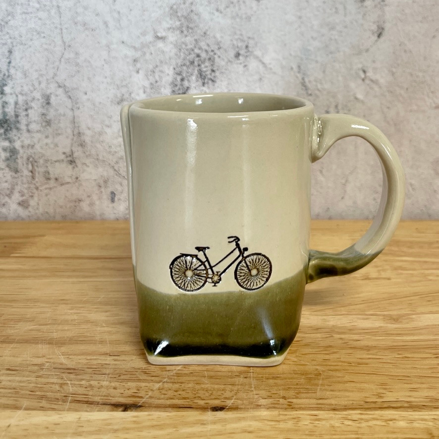 Handmade Pottery Bike Mug