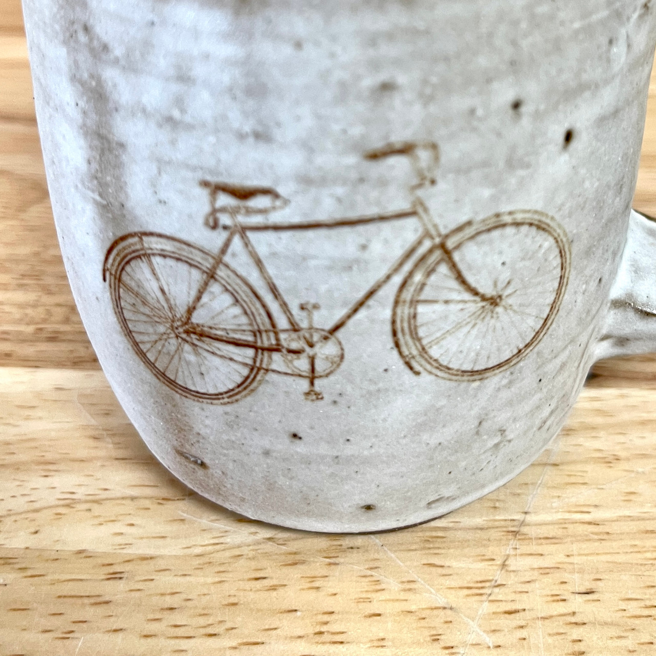 Handmade Pottery Bicycle Mug-Adorable