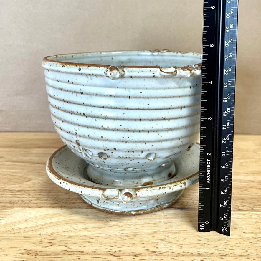 Handmade Pottery Berry Bowl Teal Glaze