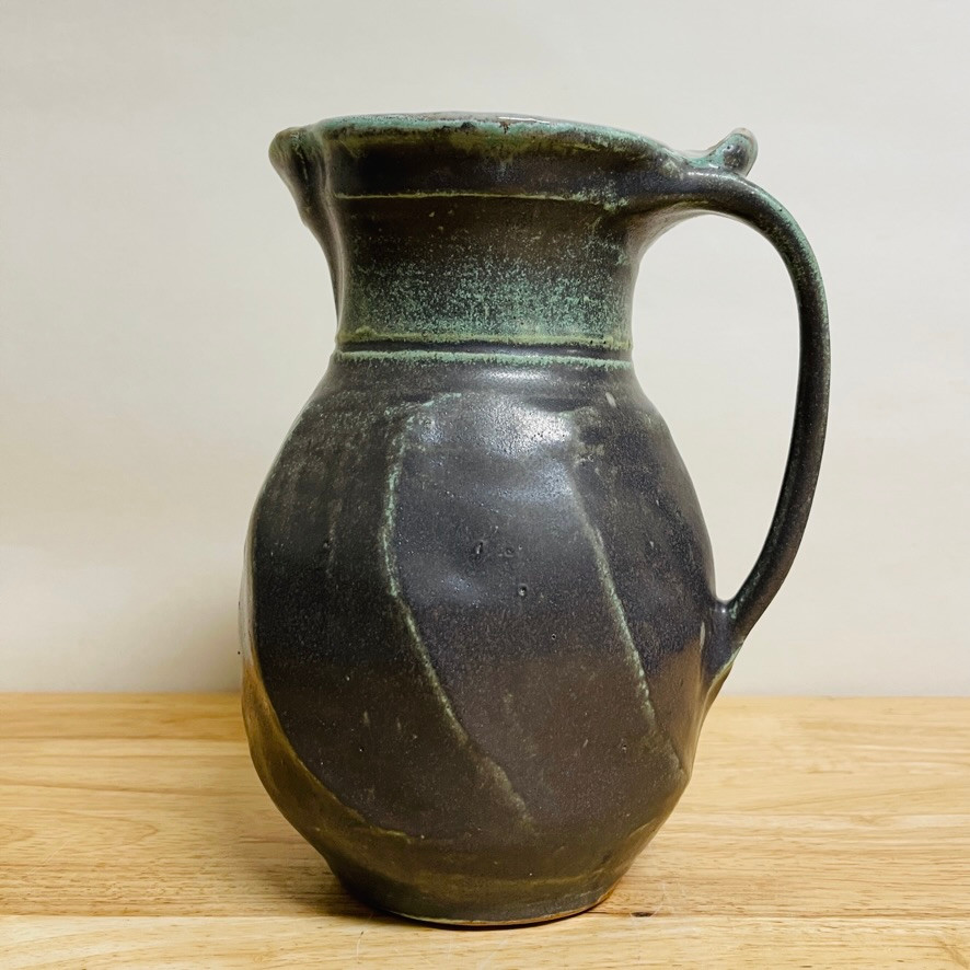 Handmade Pottery Pitcher Rust Sand Cream Glaze