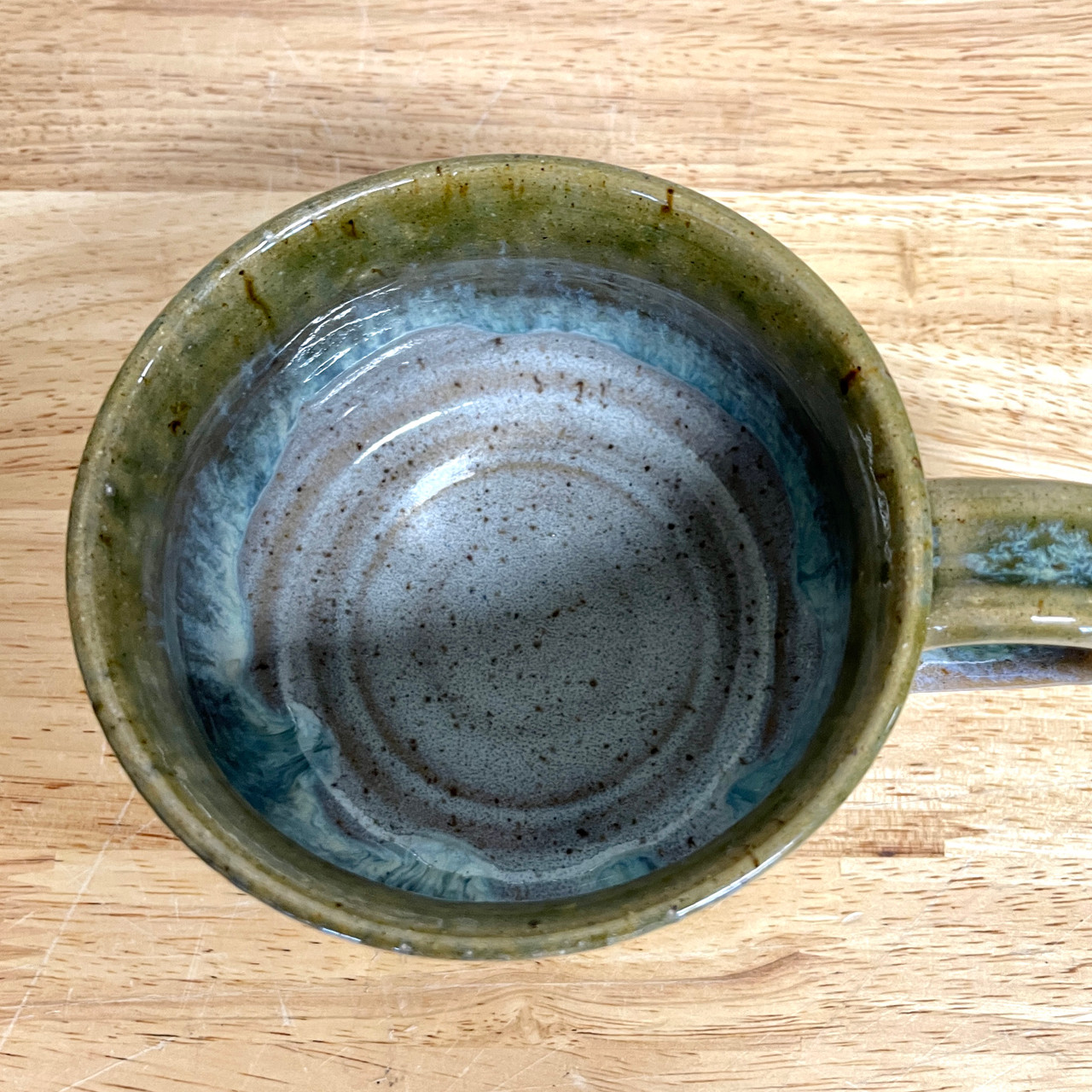 Handmade Pottery Soup Bowl in Seashore Green Glaze