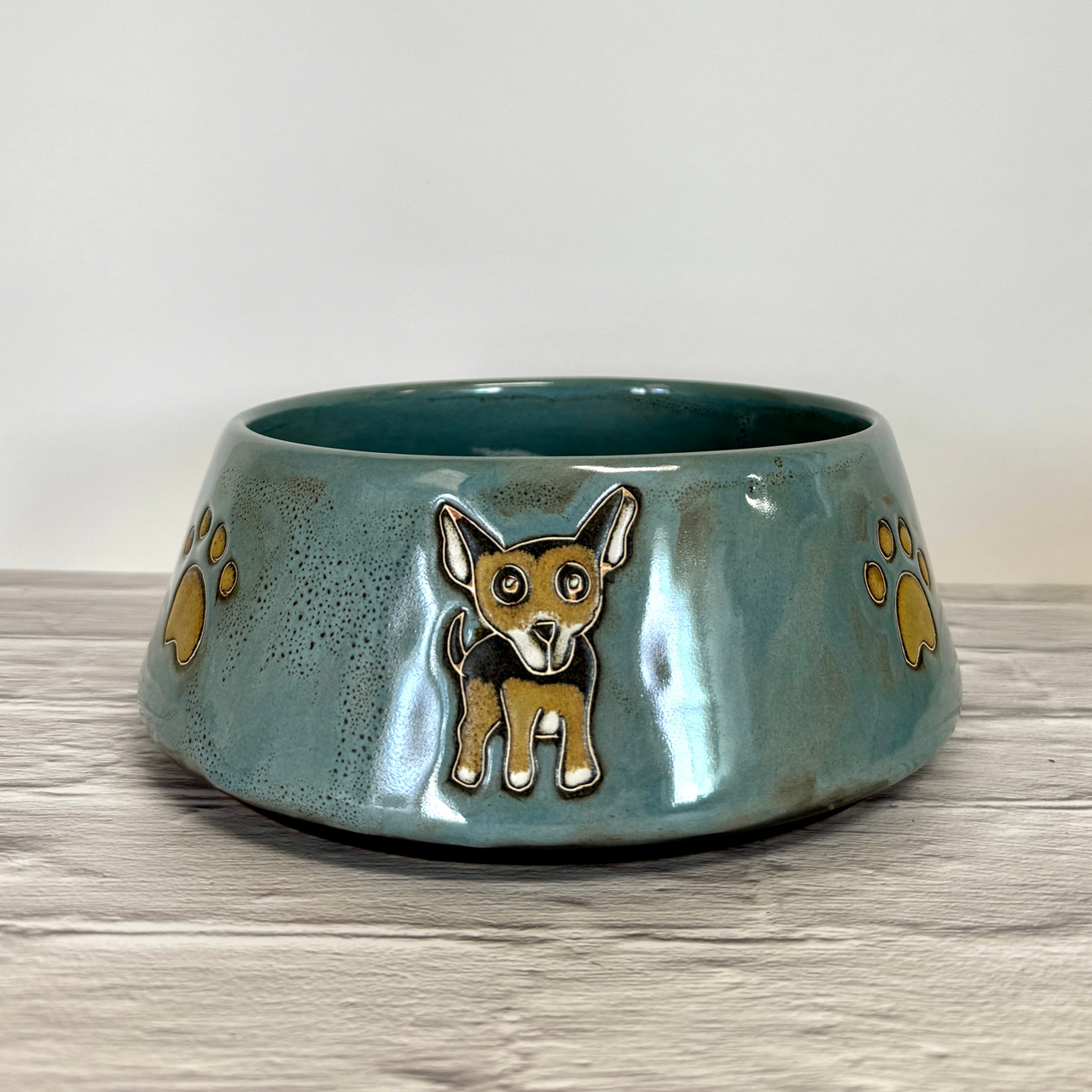 Handmade Mara Stoneware Dog Dish-small