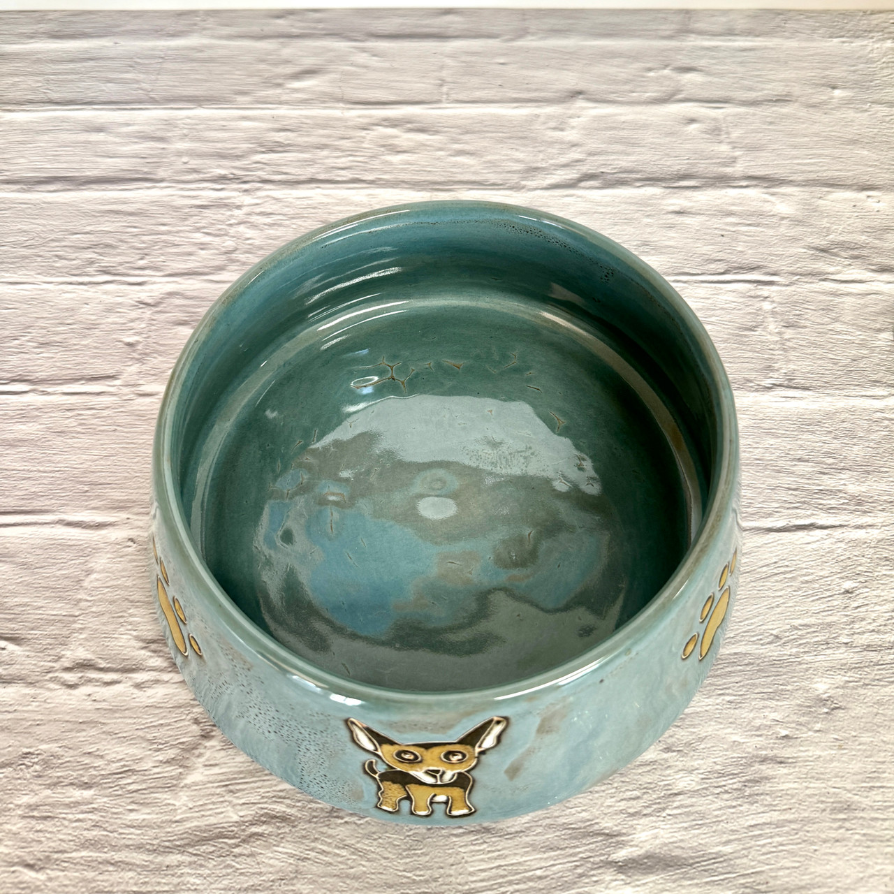 Handmade Mara Stoneware Dog Dish-small