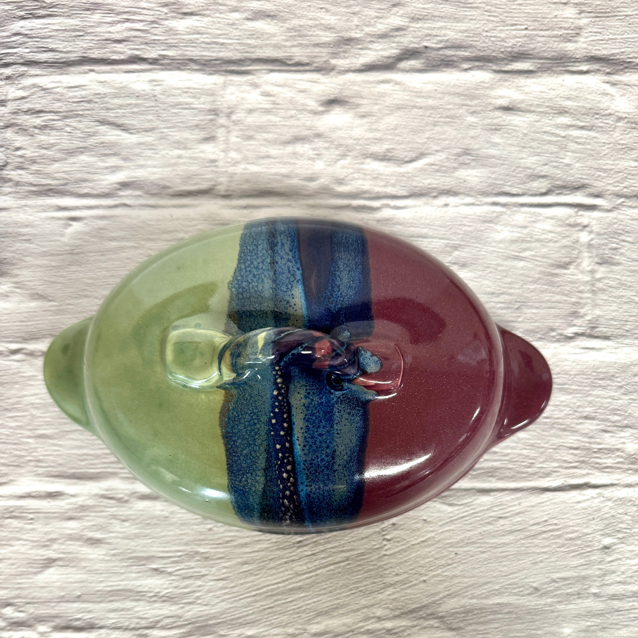 Handmade Covered Butter Dish - Mossy Creek Glaze