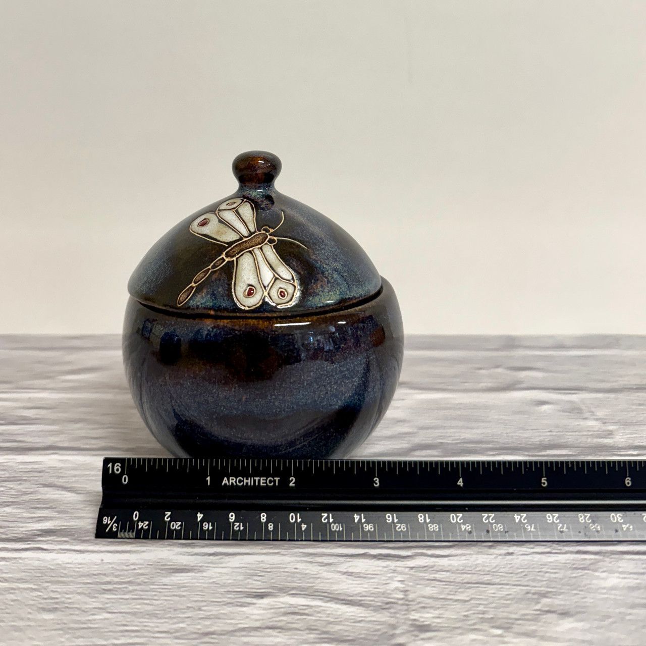 Handmade Pottery Stoneware Creamer and Sugar Set Dragonfly